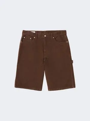VOWELS Overdyed Painter Shorts - Brown