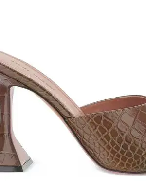 Amina Muaddi Lupita Embossed Leather Mules