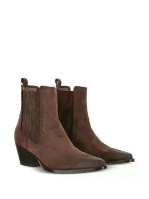 Sartore Suede Ankle Boots With Block Heel