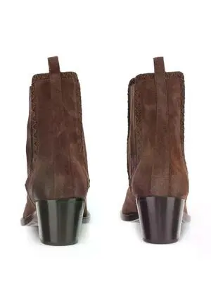 Sartore Suede Ankle Boots With Block Heel