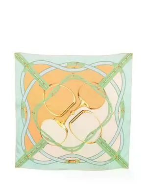 Gucci Gg-jacquard Silk Scarf - Green