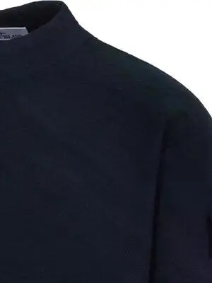 Stone Island Logo Patch High Neck Sweatshirt - Blue