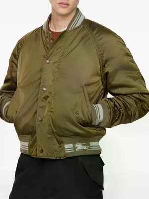 Burberry Reversible Nylon Bomber Jacket With Check Fleece