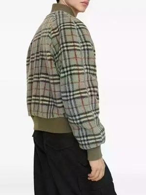 Burberry Reversible Nylon Bomber Jacket With Check Fleece