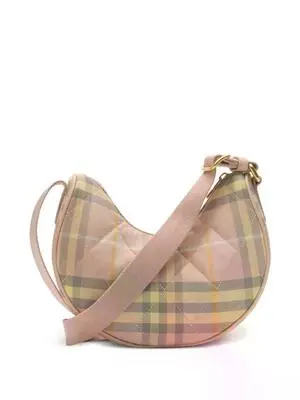 Burberry Quilted Horseshoe Crossbody Bag With Equestrian Knight Design - Pink