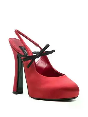 Dolce & Gabbana Bow-detail Slingback Heeled Pumps