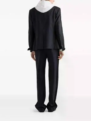 Prada Wool Wide-leg Pants - Blue
