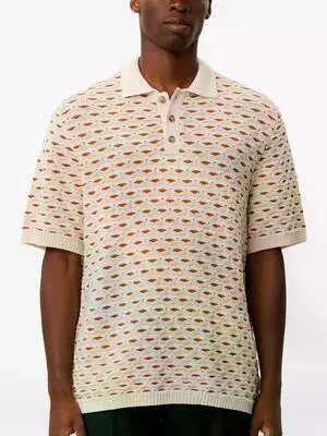 LES DEUX Esmay Openwork Polo Shirt - Neutrals