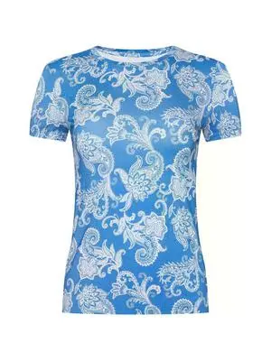 L'Agence Paisley Print Crew-neck T-shirt
