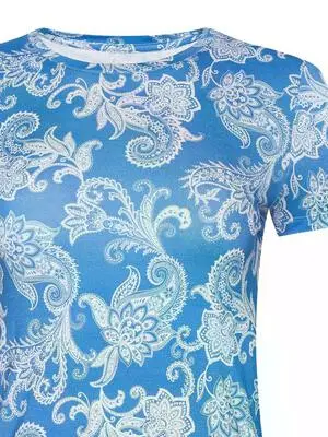 L'Agence Paisley Print Crew-neck T-shirt