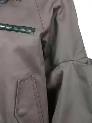 Sacai Leather-collar Shirt Jacket - Grey