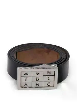 Montblanc Logo-buckle Leather Belt - Black