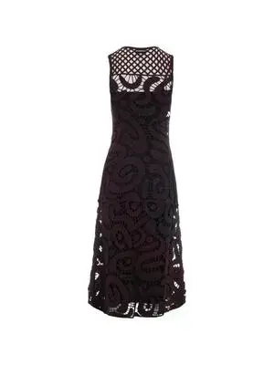 Pinko Sleeveless Crochet Detail Midi Dress