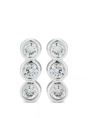 Mateo Trio Diamond Bar Stud Earrings - Silver