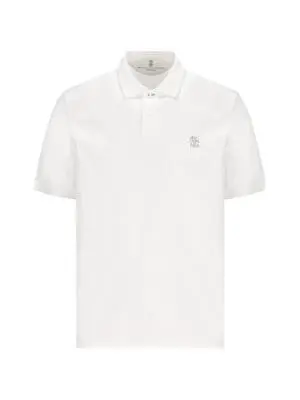 Brunello Cucinelli Logo-embroidered Polo Shirt - White