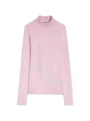 JIL SANDER Mock-neck Ribbed Knit Sweater