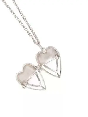 CAPSULE ELEVEN Heart-pendant Emerald Necklace - Silver
