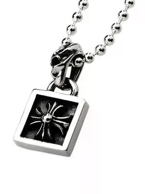 Chrome Hearts Framed Ch Plus Ball Chain Necklace - Silver