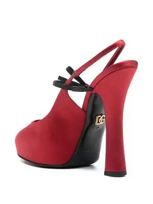 Dolce & Gabbana Bow-detail Slingback Heeled Pumps - Red