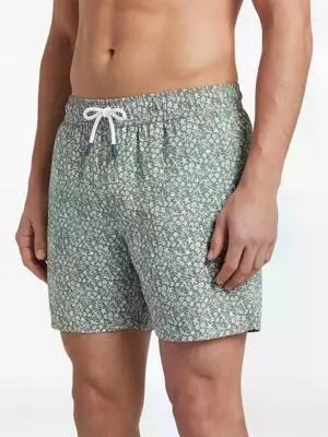 Fedeli Floral-print Swim Shorts - Green