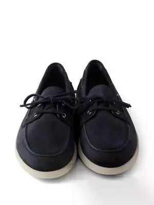 Prada Suede Boat Shoes With Laces - Blue