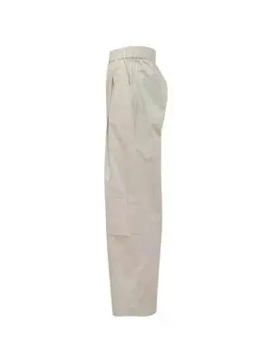A PAPER KID Logo-patch Trousers - Neutrals