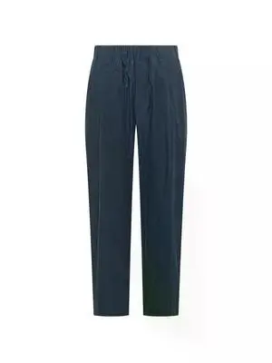 A PAPER KID Logo-patch Trousers - Blue