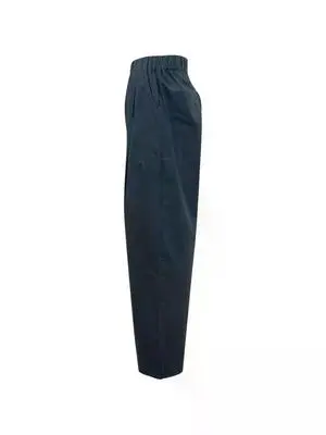 A PAPER KID Logo-patch Trousers - Blue