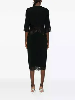 Elie Saab Lace-panel Midi Dress
