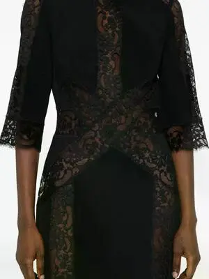 Elie Saab Lace-panel Midi Dress