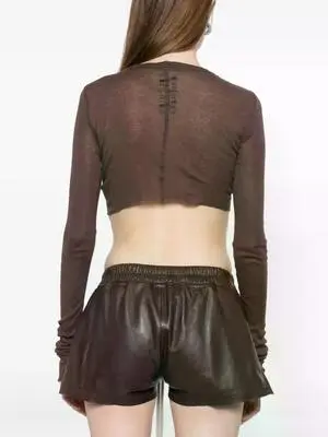 Rick Owens Long Sleeve Cropped Top - Brown