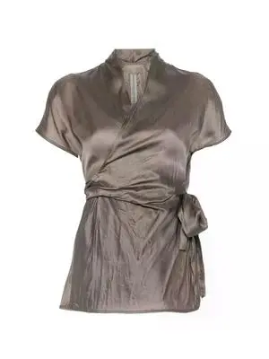 Rick Owens Tie Detailed Blouses