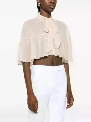 Max Mara Cape Shirt With Tie Detail - Pink