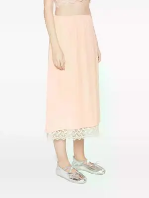Simone Rocha Midi Skirt With Lace Trim - Orange