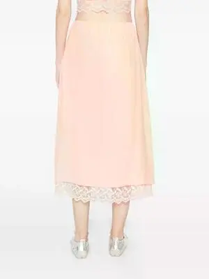 Simone Rocha Midi Skirt With Lace Trim - Orange