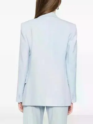 Maje Light Double-breasted Blazer With Removable Brooch