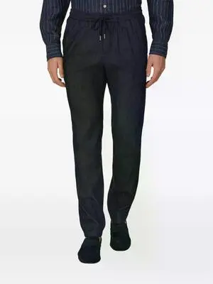 Boggi Milano Cotton And Cupro Drawstring Trousers
