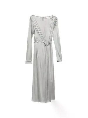 Tory Burch Ruched Midi Dress - Silver