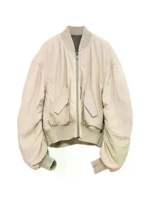 Rick Owens Ribbed Bomber Jacket - Neutrals