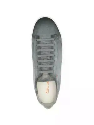 Santoni Lace-up Suede Sneakers - Grey