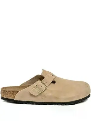 BIRKENSTOCK Boston Buckle Suede Sandals - Neutrals