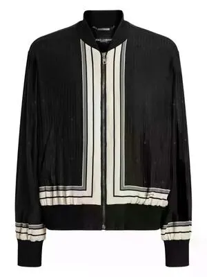Dolce & Gabbana Striped Zip Jacket - Black