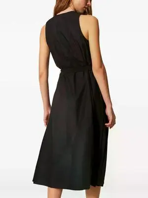 TWINSET Crêpe De Chine And Poplin Maxi Dress With V-neck And Belt