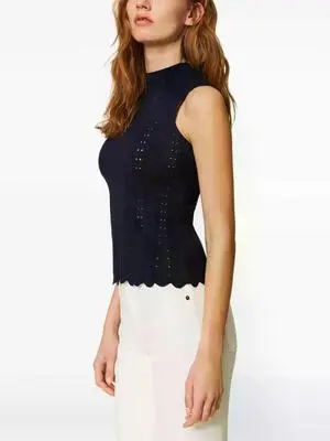 TWINSET Sleeveless Scalloped-trim Top