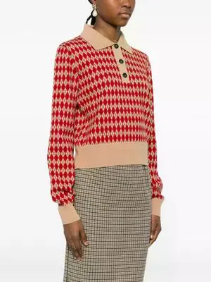 N°21 Diamond-pattern Polo Shirt