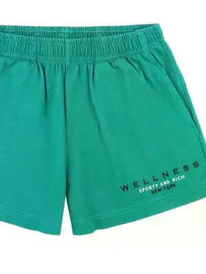 SPORTY & RICH Spellout-embroidered Shorts