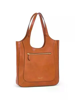 THE BRIDGE Zip-pocket Leather Shoulder Bag - Brown
