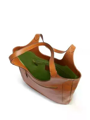 THE BRIDGE Zip-pocket Leather Shoulder Bag - Brown