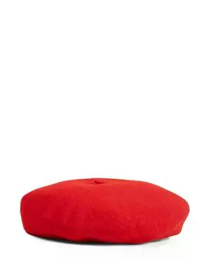 Valentino Garavani Vlogo Signature Wool Cap With Leather Visor