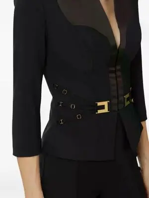 Elisabetta Franchi V-neck Blazer With Buckle Detail